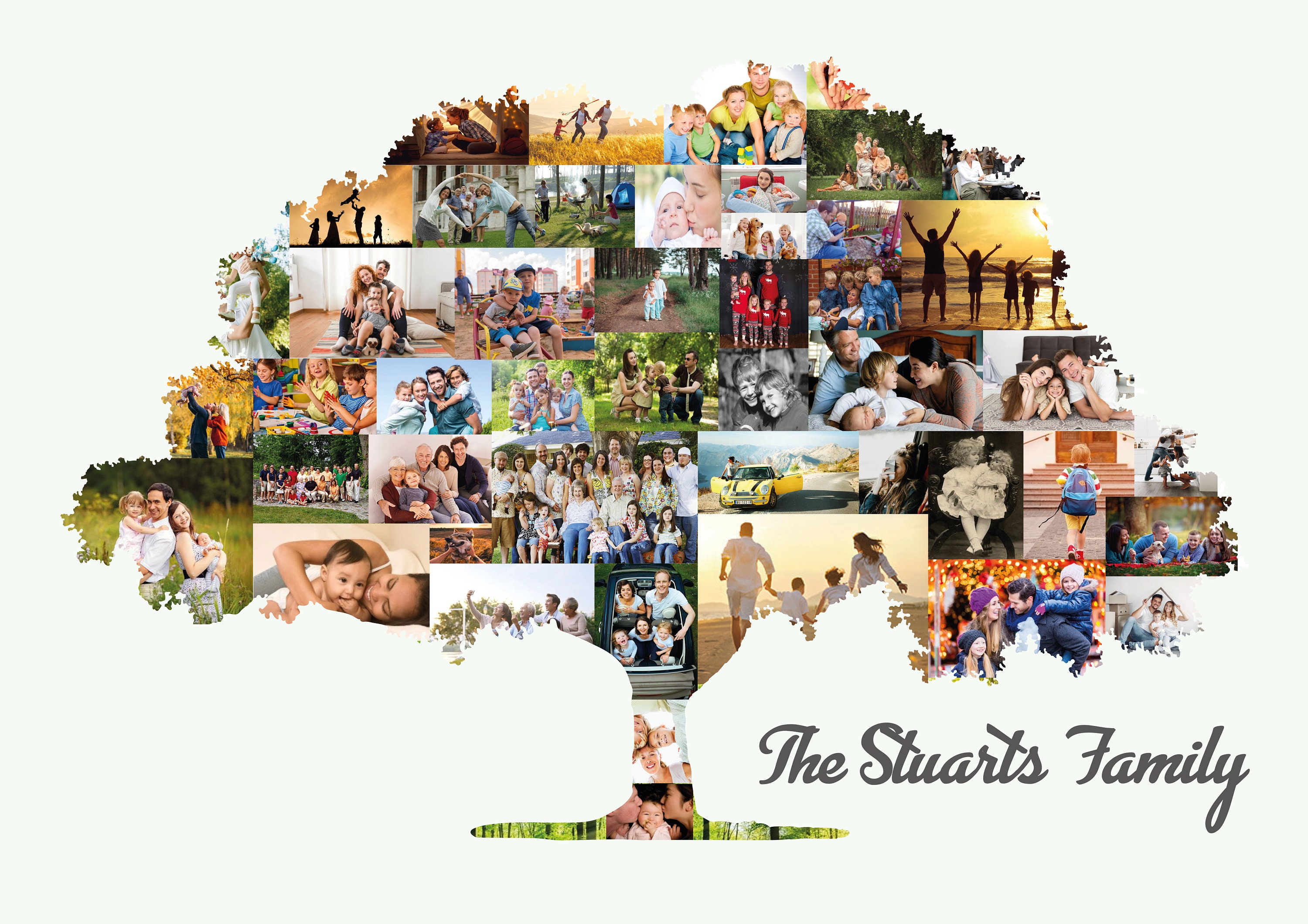 Family Tree Collage, Custom Family Tree Photo, Family Tree Wall Art ...