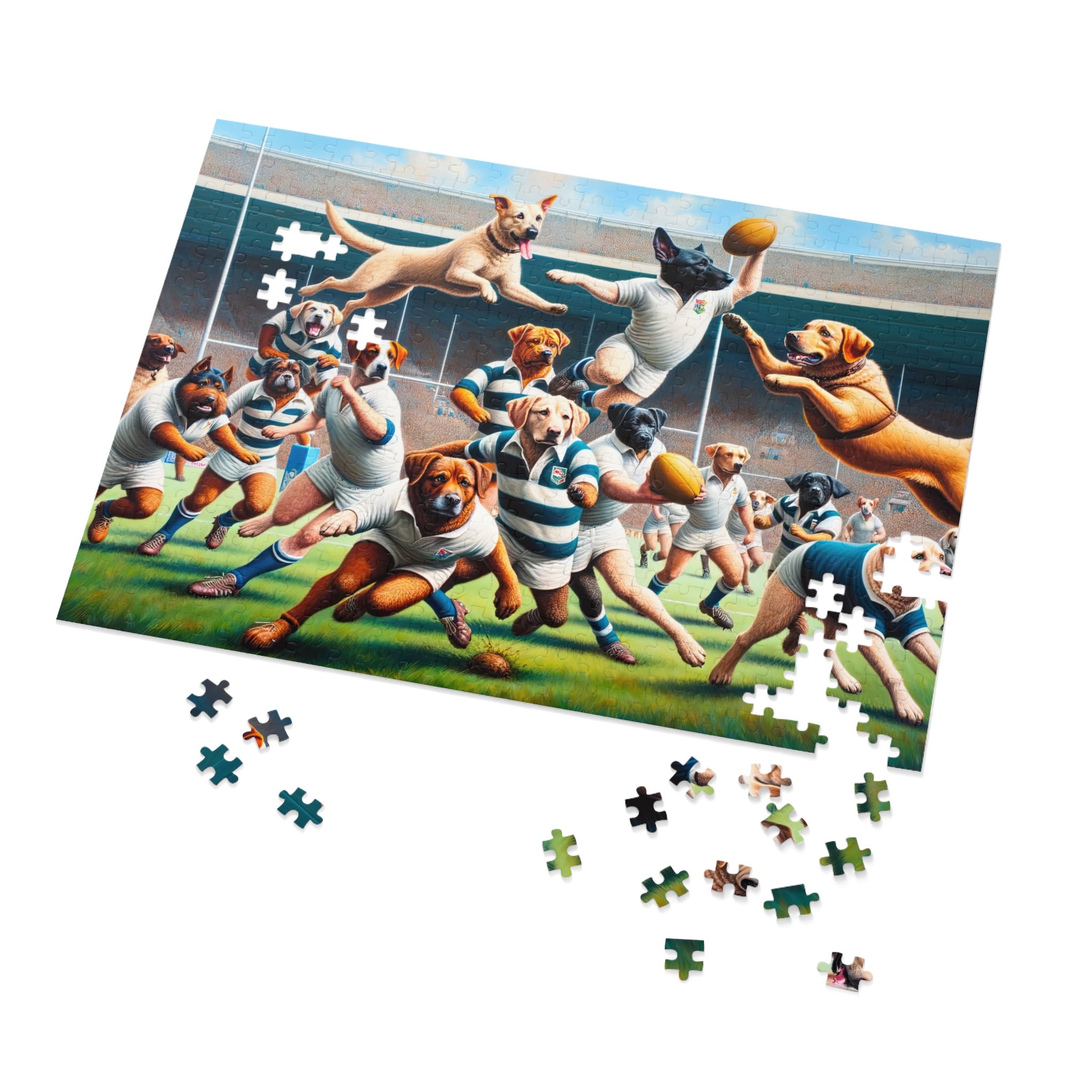 Canine Rugby Rumble Jigsaw Puzzle - Etsy
