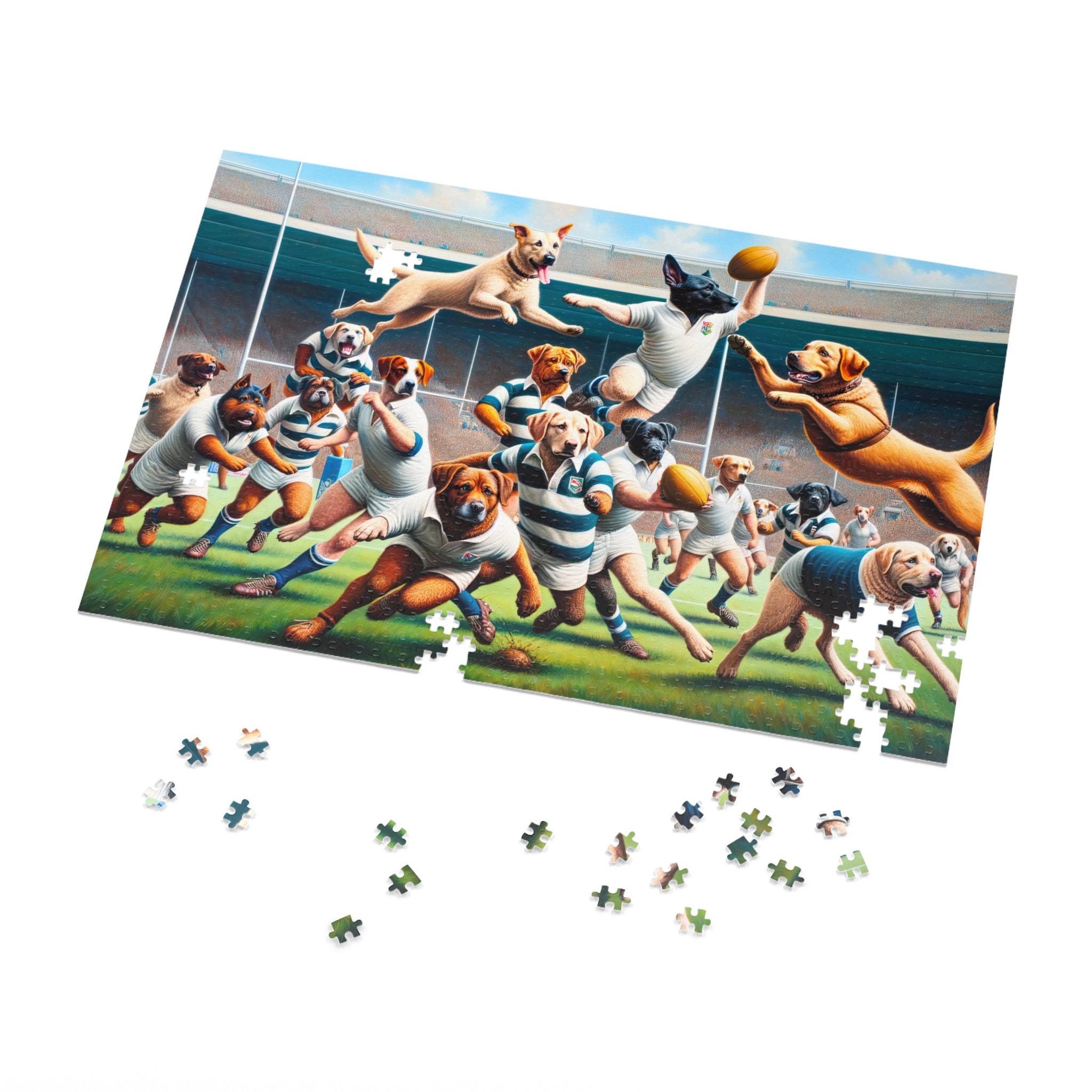 Canine Rugby Rumble Jigsaw Puzzle - Etsy