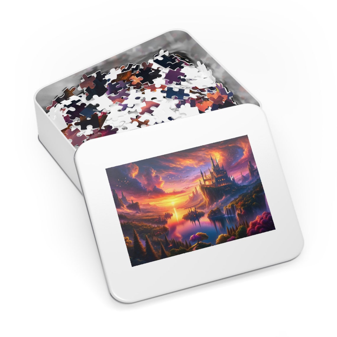 Enchanted Castle at Sunset - Fantasy Landscape Jigsaw Puzzle - Etsy