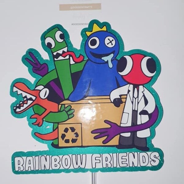 Rainbow Friends Cake Topper - Etsy UK