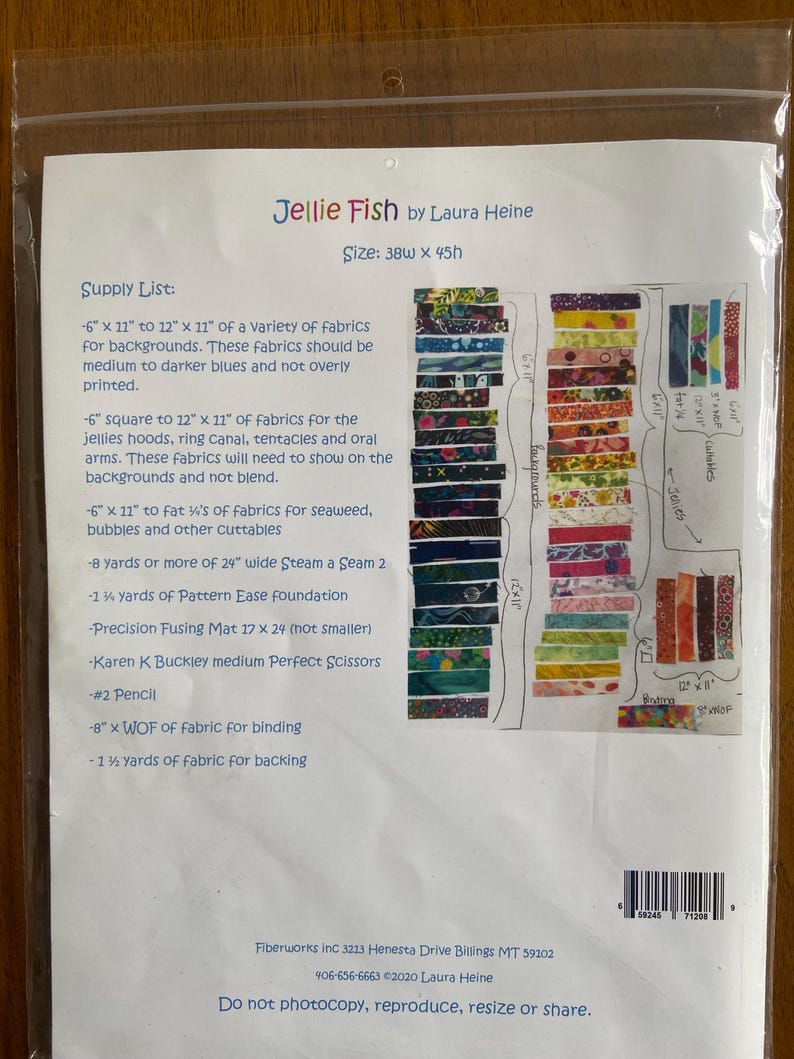 Jellie Fish Collage Quilt Pattern by Laura Heine - Etsy
