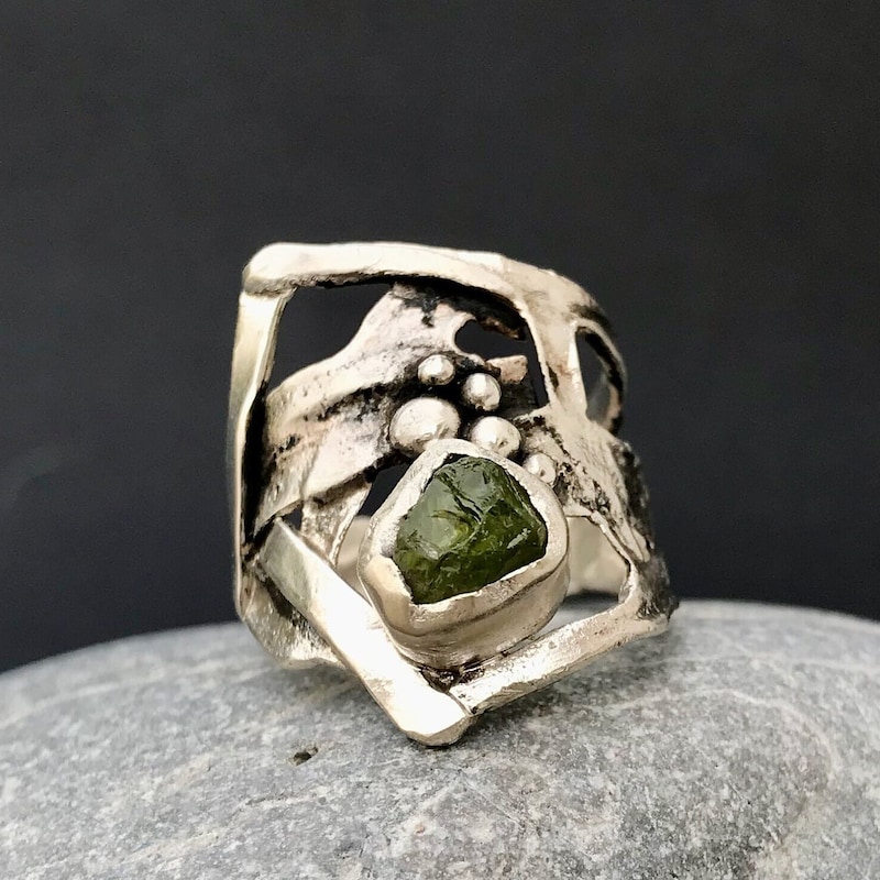 Rough Gemstone Ring - Etsy