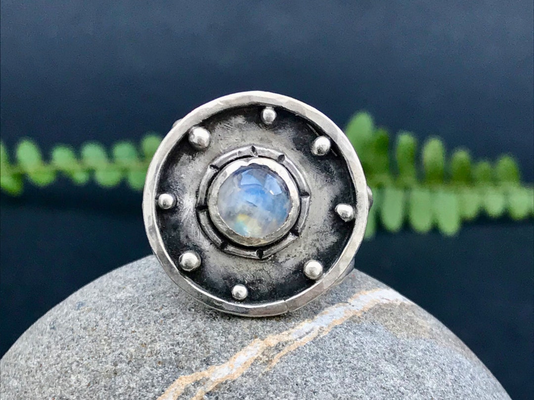 Handcrafted Moonstone Sterling Silver Ring - Ancient Roman Inspired ...