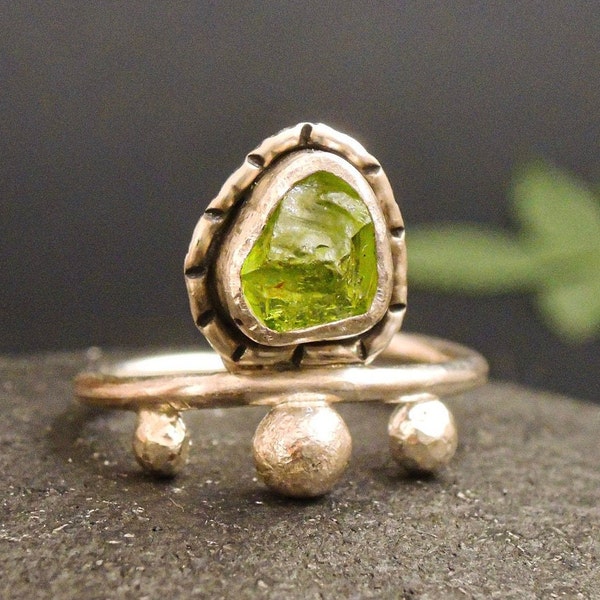 Rough Gemstone Ring - Etsy