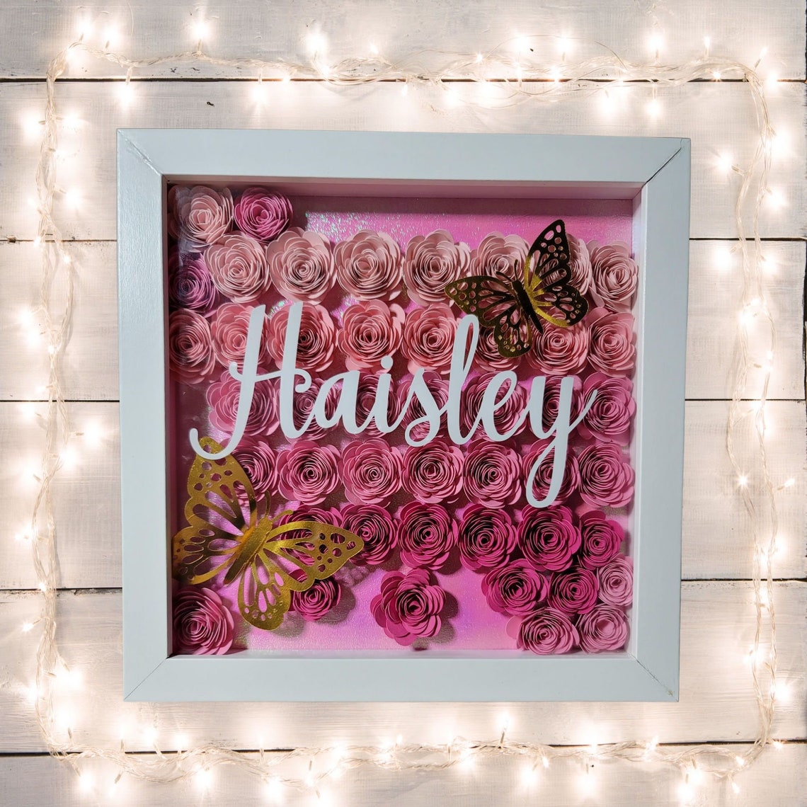 Personalized Rosette Shadow Box - Etsy