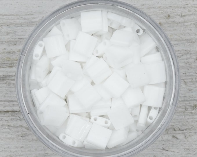Matte White Tila Beads, TL0402FR, Miyuki Matte White Tila Tiles, Matte ...
