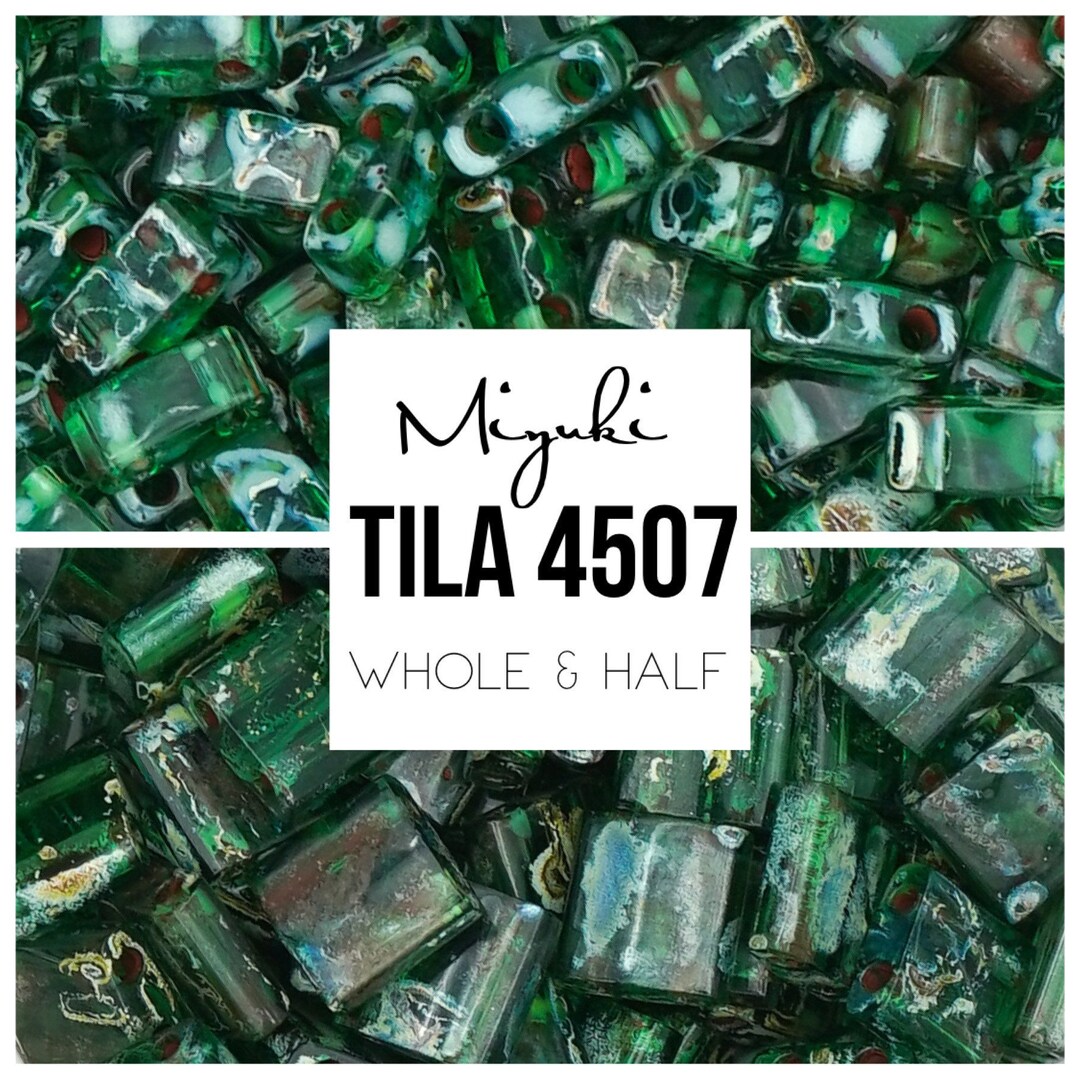 Miyuki Tila Beads TL4507 - Green Picasso Tila Beads | Tila Tile Beads ...