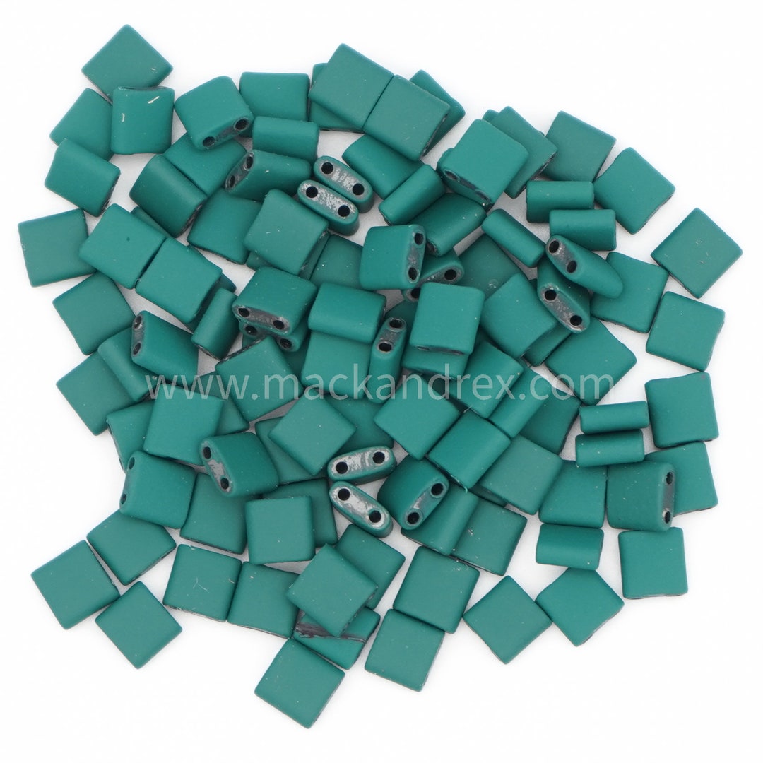 Flat Tile Beads TL6106 - Dark Teal Tila Beads | 10 Grams of Tila Tile ...