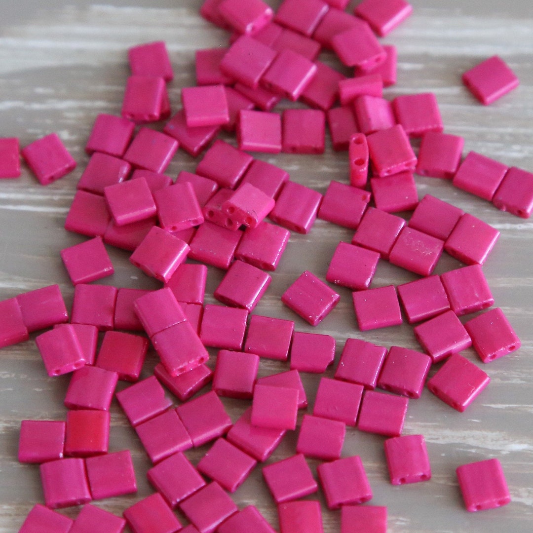 Miyuki Full Tila Beads TL6073 Dark Magenta Pink Tila Beads 10 GRAMS of Tila Beads Mack and Rex ...