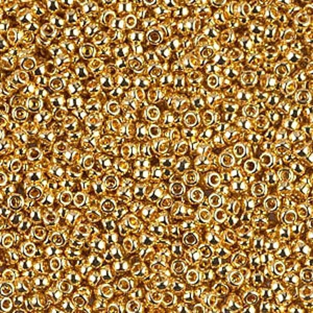 24kt Gold Plated 15/0 Seed Beads 25 GRAMS RR15-0191 Miyuki Rocaille 15/ ...