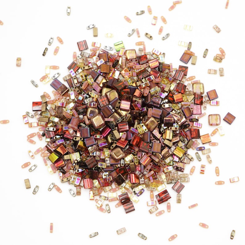 Fall Tila Bead Mix | AUTUMN RUSH | Miyuki Tila Bead Mixes | Glass Tile ...