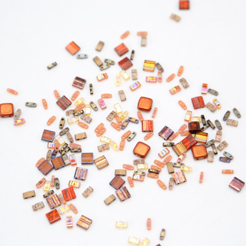 Fall Tila Bead Mix | AUTUMN RUSH | Miyuki Tila Bead Mixes | Glass Tile ...