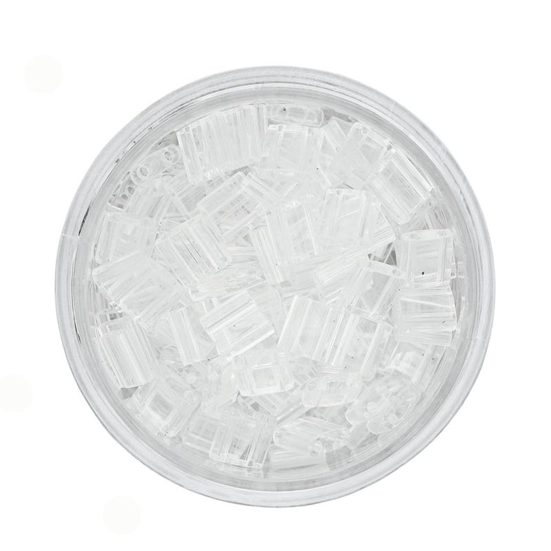 Transparent White Square Beads - Etsy