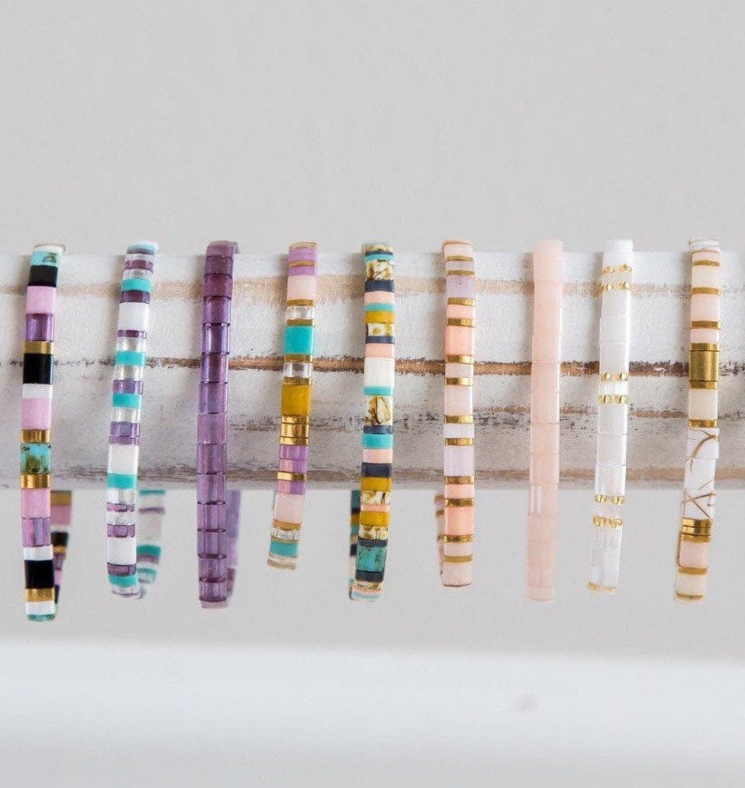 Timeless™ - High Quality Stretch Tile Bracelets for Women, Boho Tila ...