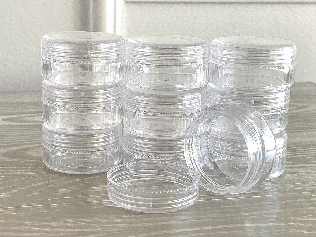 Round Bead Containers 25 Pack Plastic Bead Containers 1.5 Inch Diameter ...