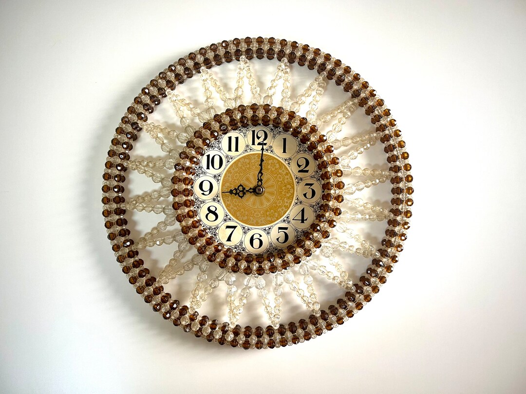 Vintage Beaded Wall Clock - Etsy