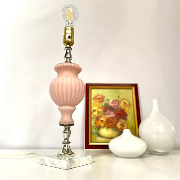 Pink Glass Lamp - Etsy