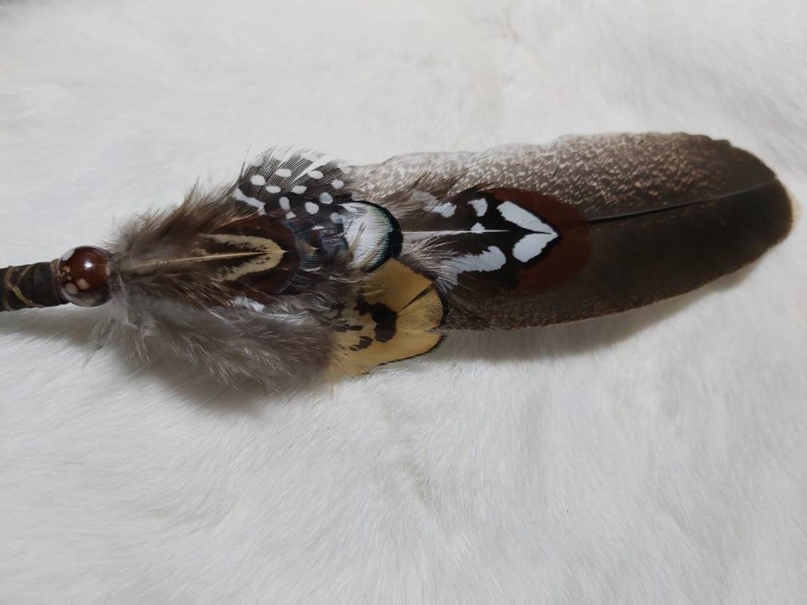 8"-10" SMUDGE FEATHER WAND: Prayer, Ceremony, Ritual, Spiritual, Saging ...