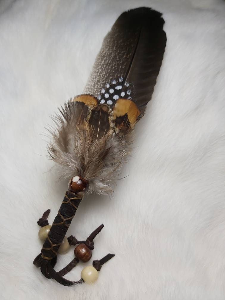 8"-10" SMUDGE FEATHER WAND: Prayer, Ceremony, Ritual, Spiritual, Saging ...