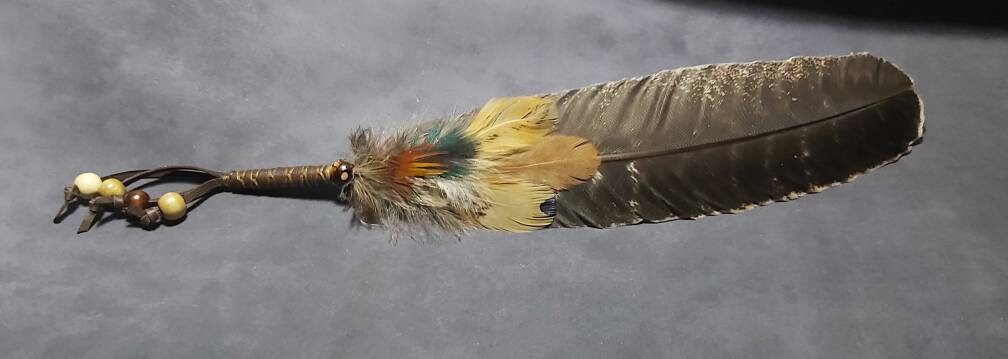8"-10" SMUDGE FEATHER WAND: Prayer, Ceremony, Ritual, Spiritual, Saging ...