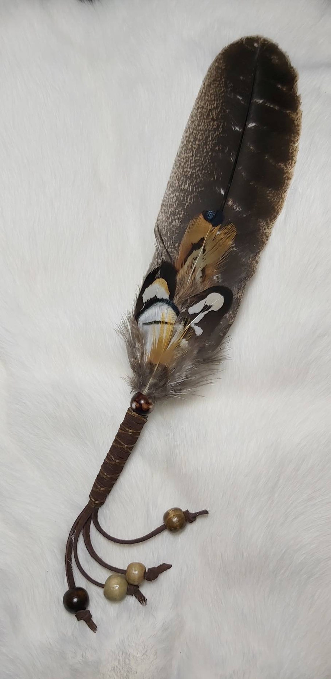 8"-10" SMUDGE FEATHER WAND: Prayer, Ceremony, Ritual, Spiritual, Saging ...