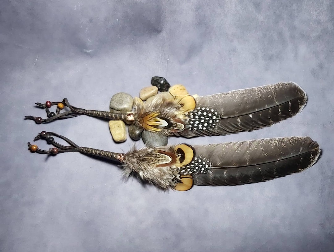 8"-10" SMUDGE FEATHER WAND: Prayer, Ceremony, Ritual, Spiritual, Saging ...