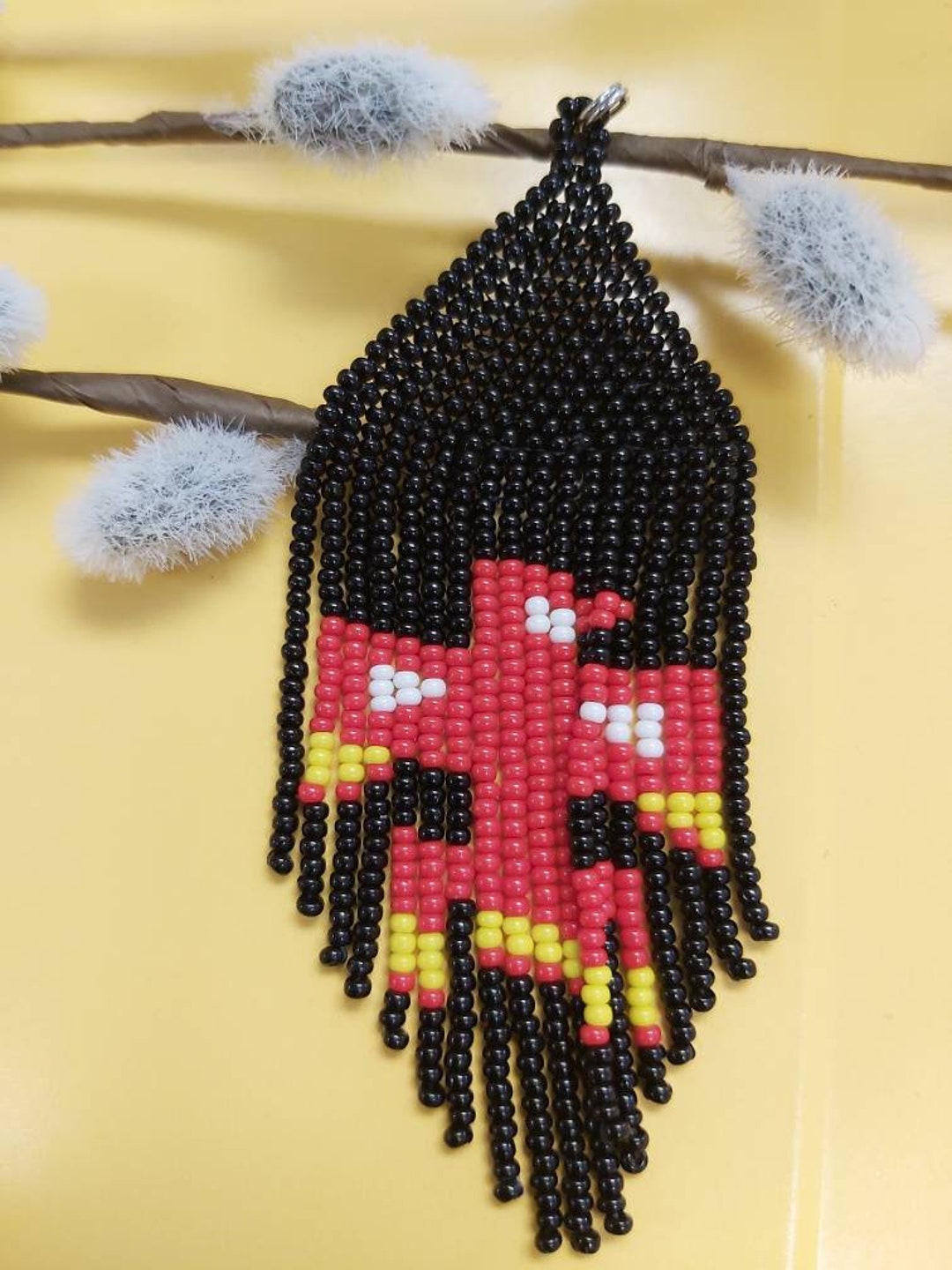 Native American Inspired Hand Beaded THUNDERBIRD PENDANT in Traditional ...