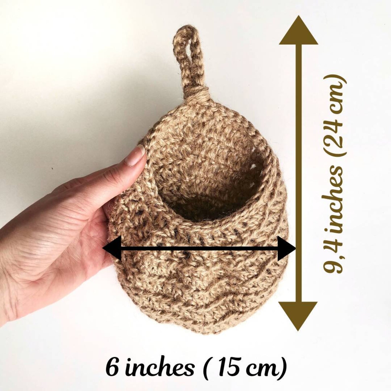 Set of Three Jute Wall Hanging Baskets Kitchen Storage - Etsy