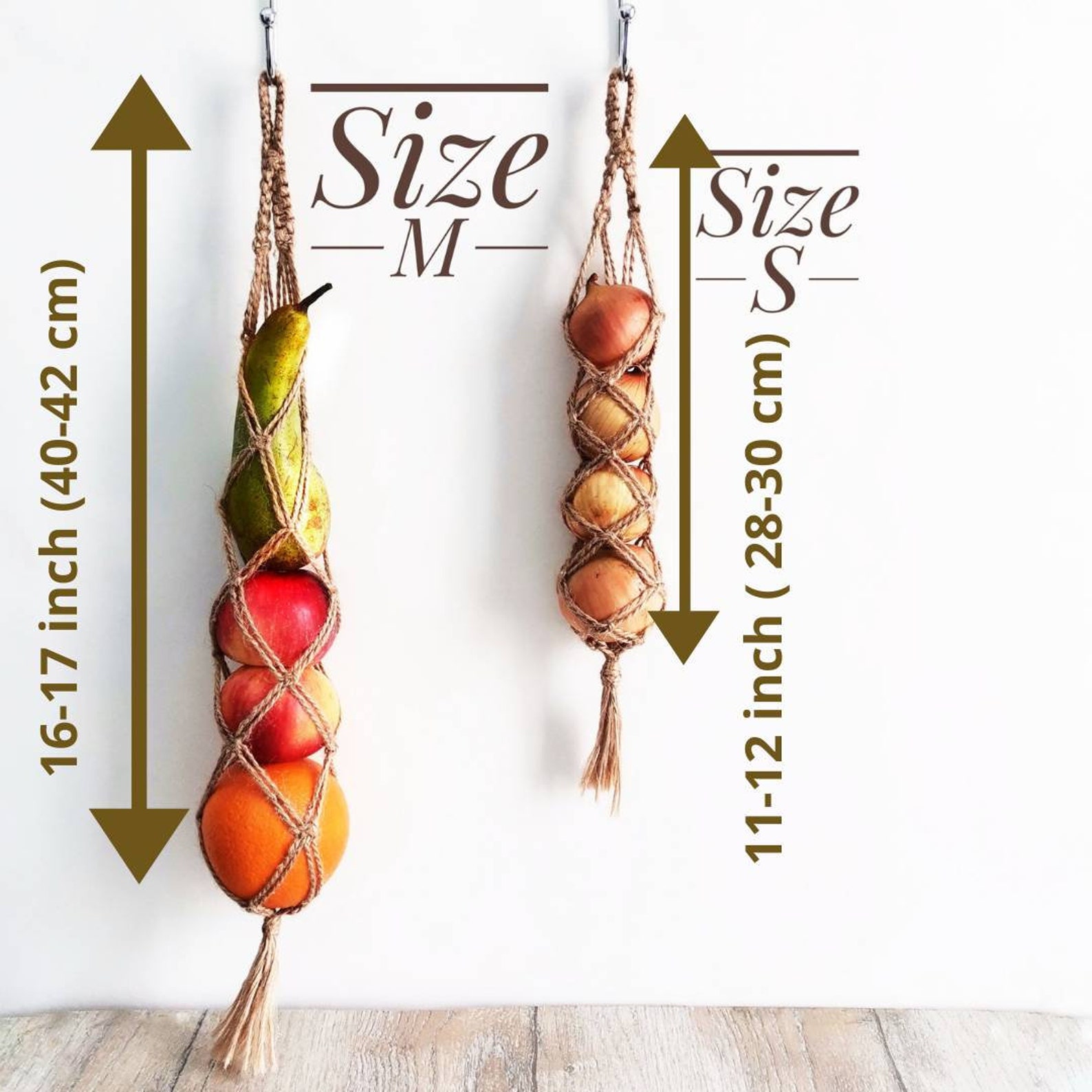 Jute hanging kitchen storage basket cottagecore decor onion | Etsy