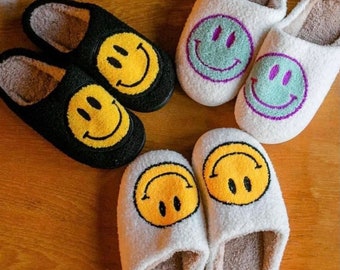 Smiley Face Slippers | Etsy