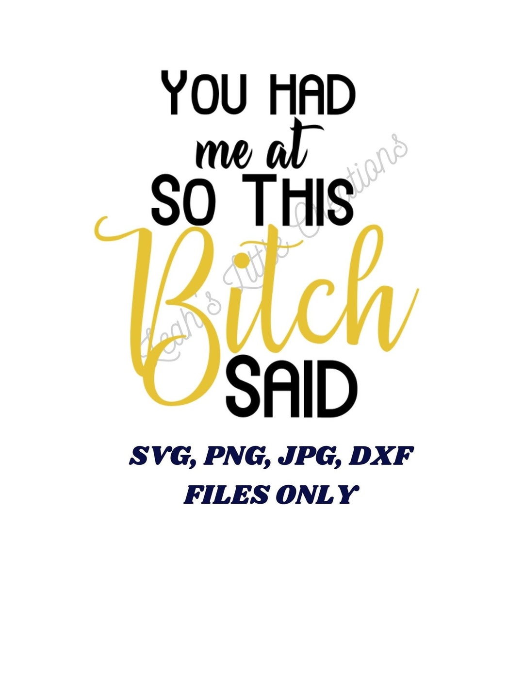 You Had Me at so This Bitch Said INSTANT DOWNLOAD Files for Cutting ...