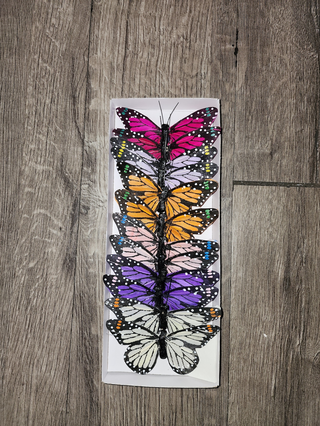 Feather Butterfly Decorations, Assorted Colors, Floral Craft Supplies ...