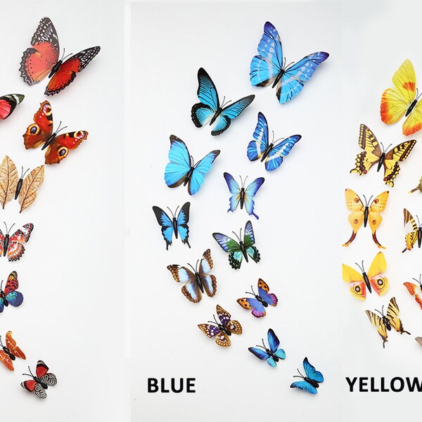 Realistic 3d Butterfly Wall Stickers - Etsy