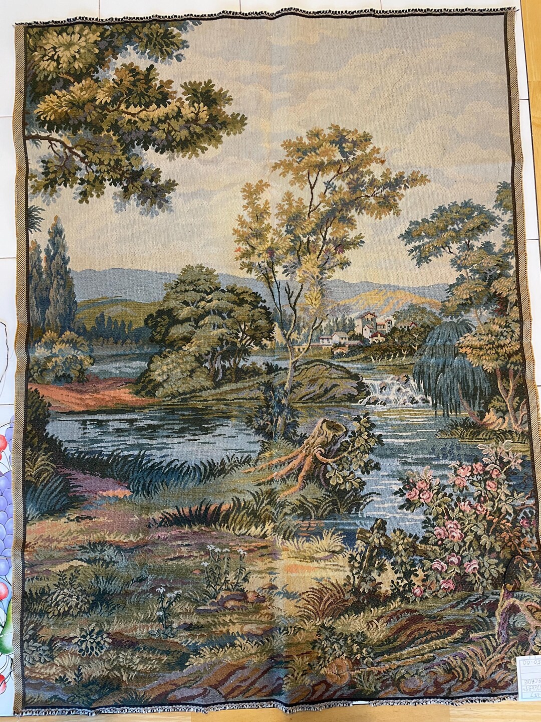 Cascade- Vintage Italian Tapestry Featuring a Waterfall in the ...