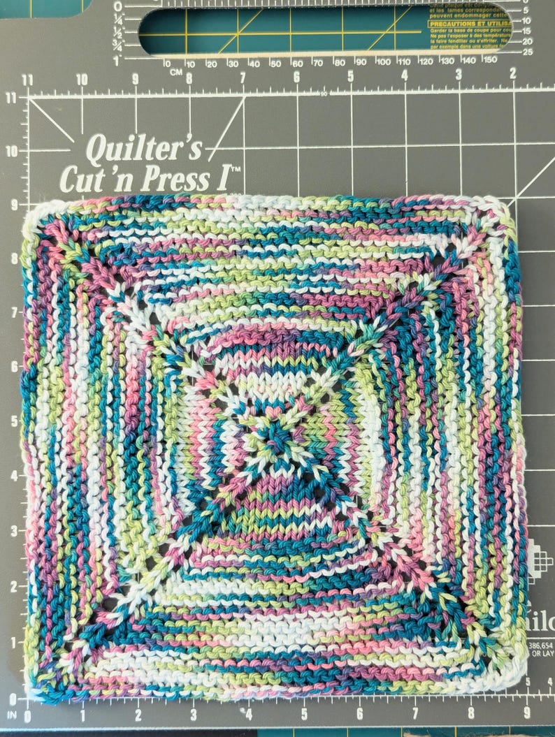 100% Cotton Handknit Multicolor Dishcloth, Ready to Ship Reusable ...