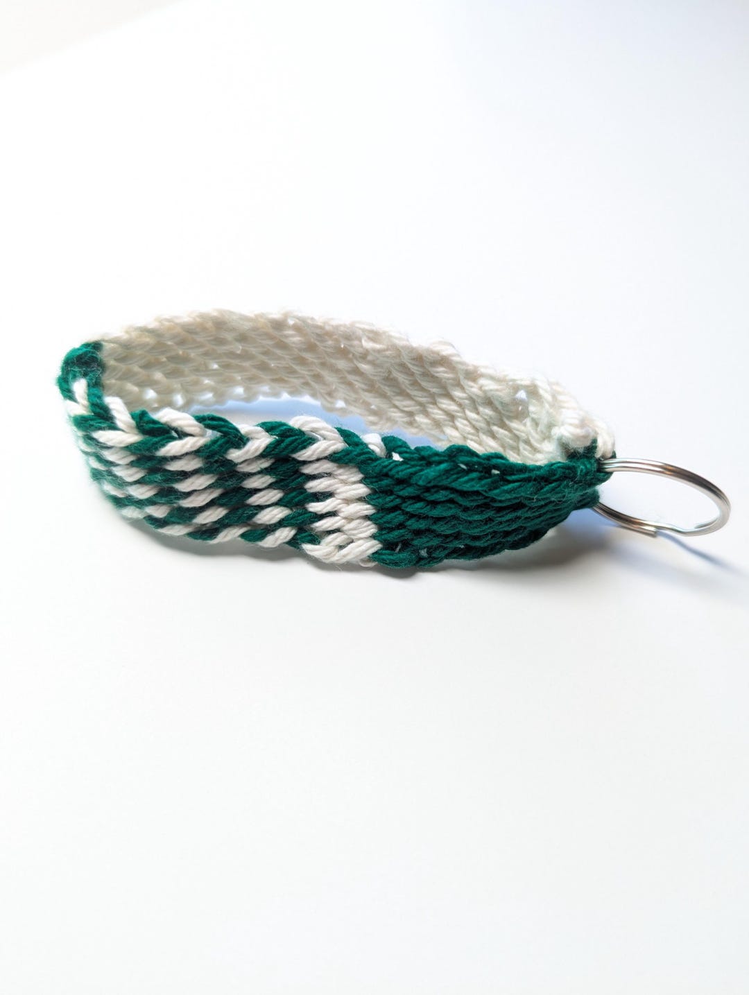 Green and White School Spirit Keychain, College or High School Colors ...