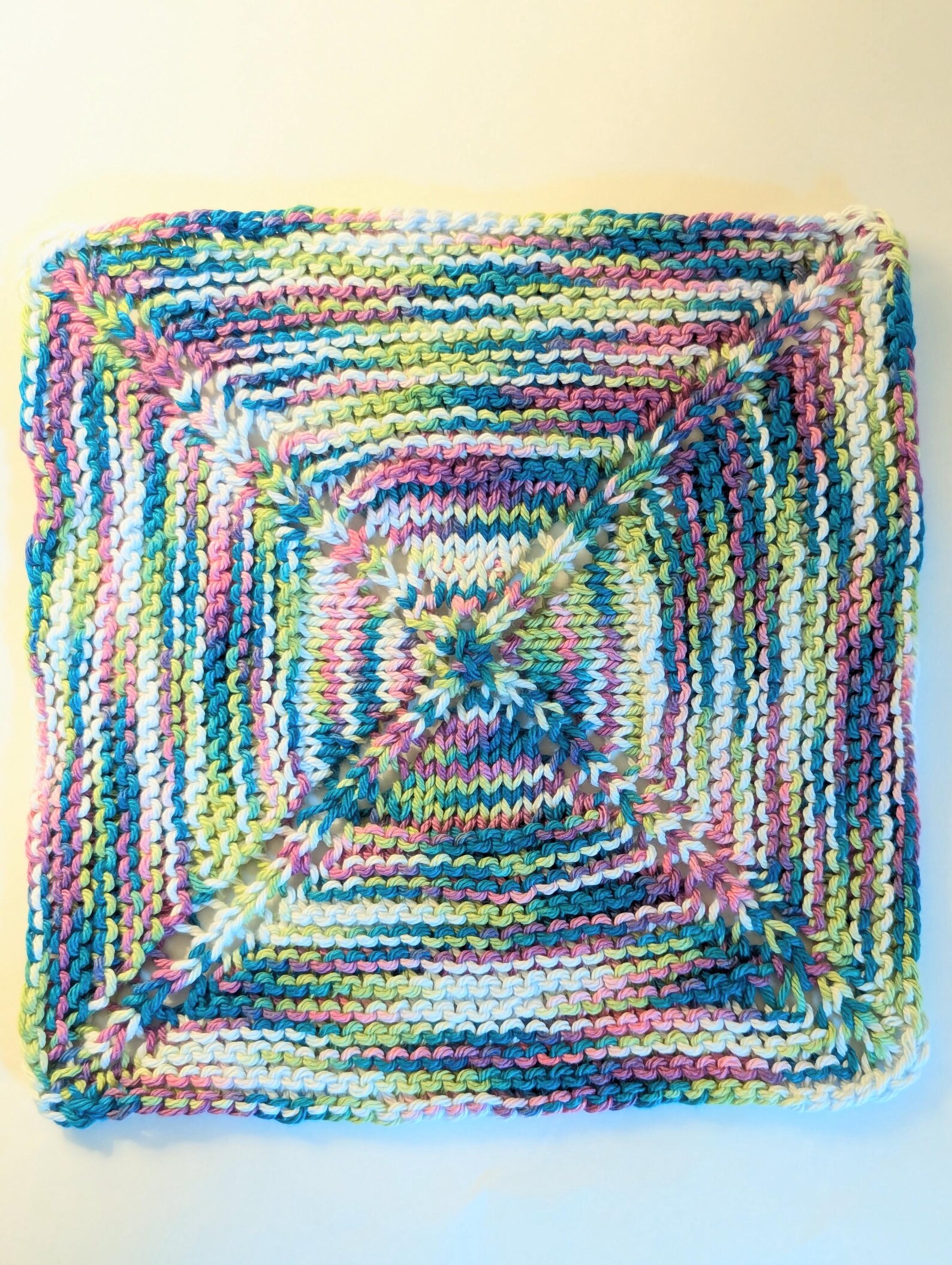 100% Cotton Handknit Multicolor Dishcloth, Ready to Ship Reusable ...