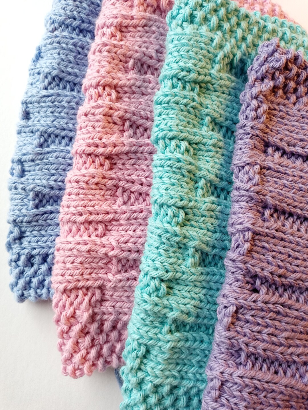 4 Pack Handknit Cotton Dishcloth, Seasonal Kitchen Cloth Gift Set ...