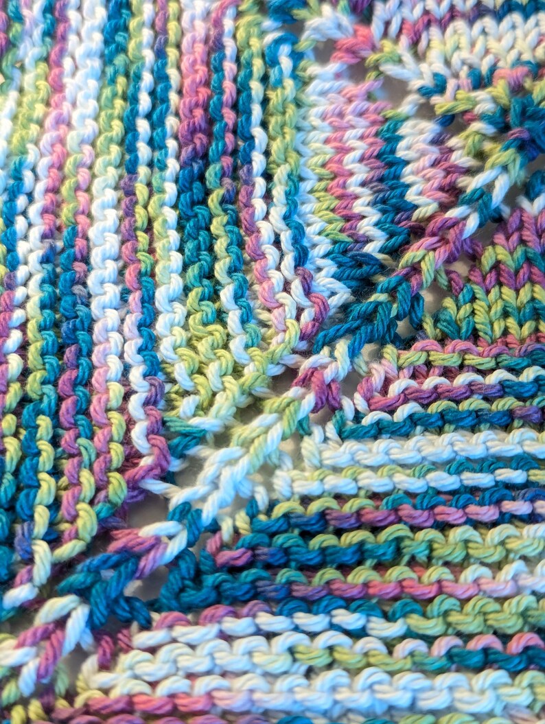 100% Cotton Handknit Multicolor Dishcloth, Ready to Ship Reusable ...