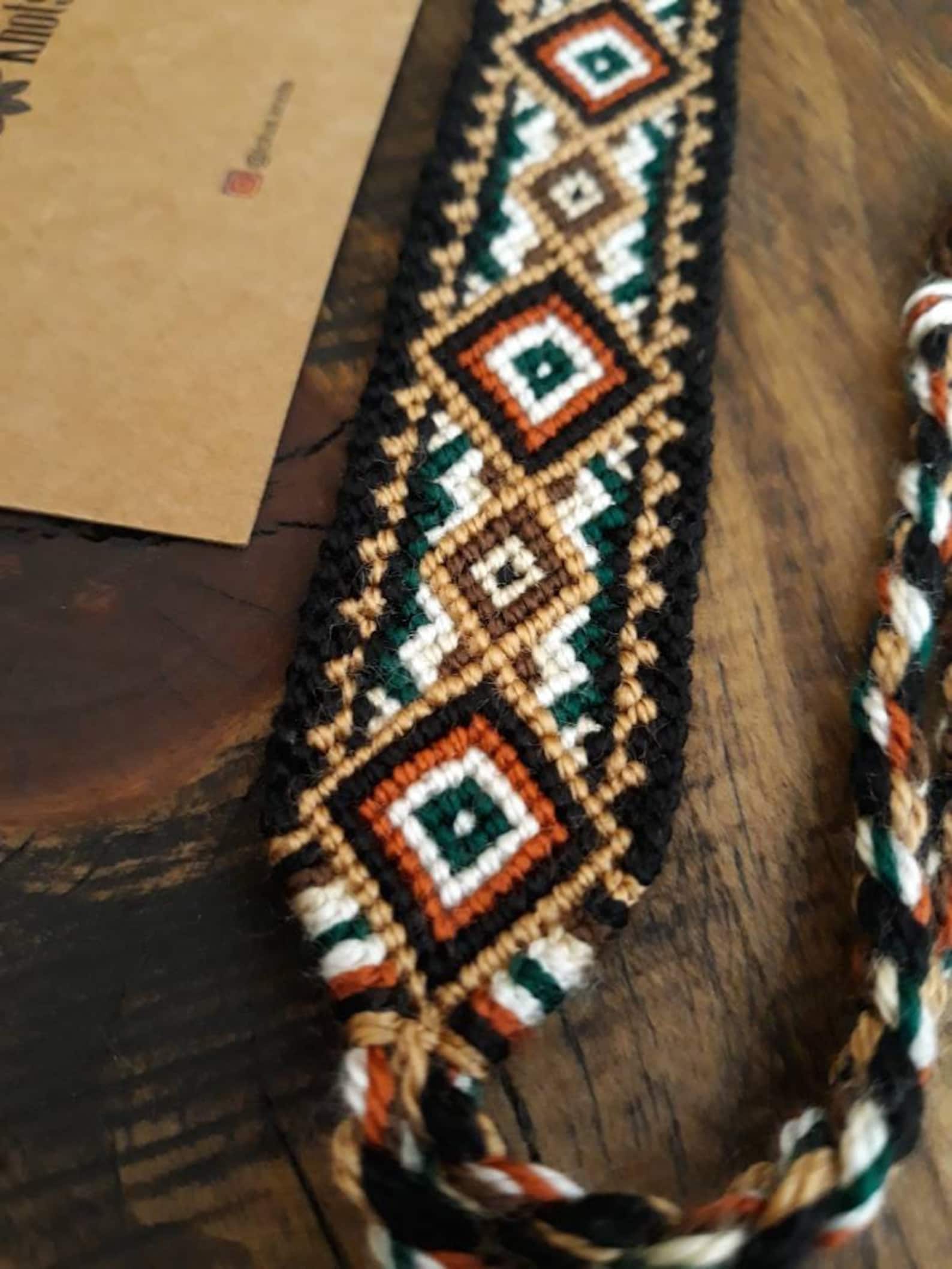 Bohemian Earth Color Wide Woven Friendship Bracelet for Women | Etsy