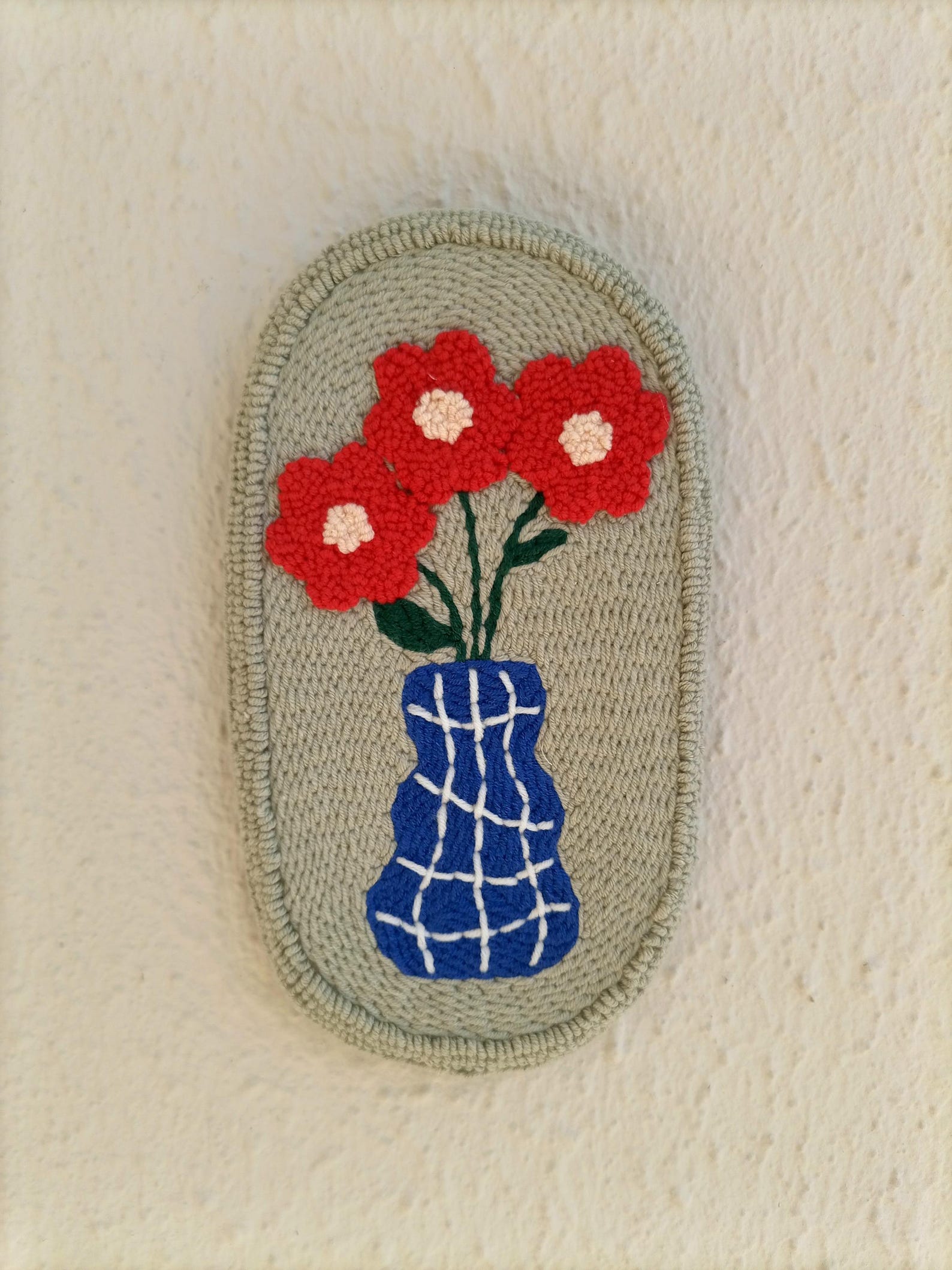 Punch Needle Wall Decor, Floral Wall Art, Housewarming Gift, Modern ...