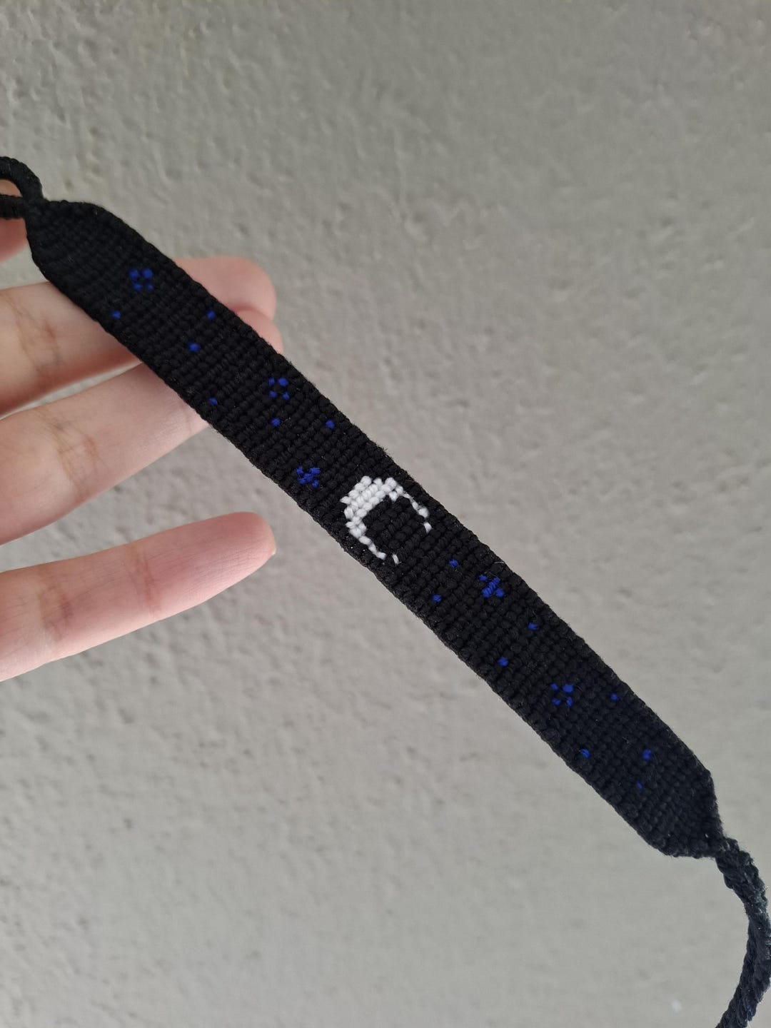 Hand-woven Thread Moon and Stars Bracelet | Adjustable Macrame Night ...
