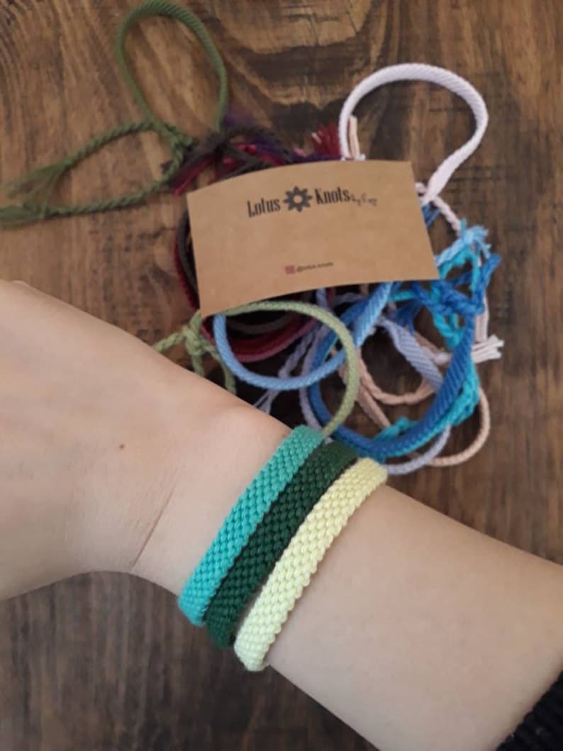 Set of 3 Thin Woven Friendship Bracelet Pack, Stackable VSCO Bracelet ...