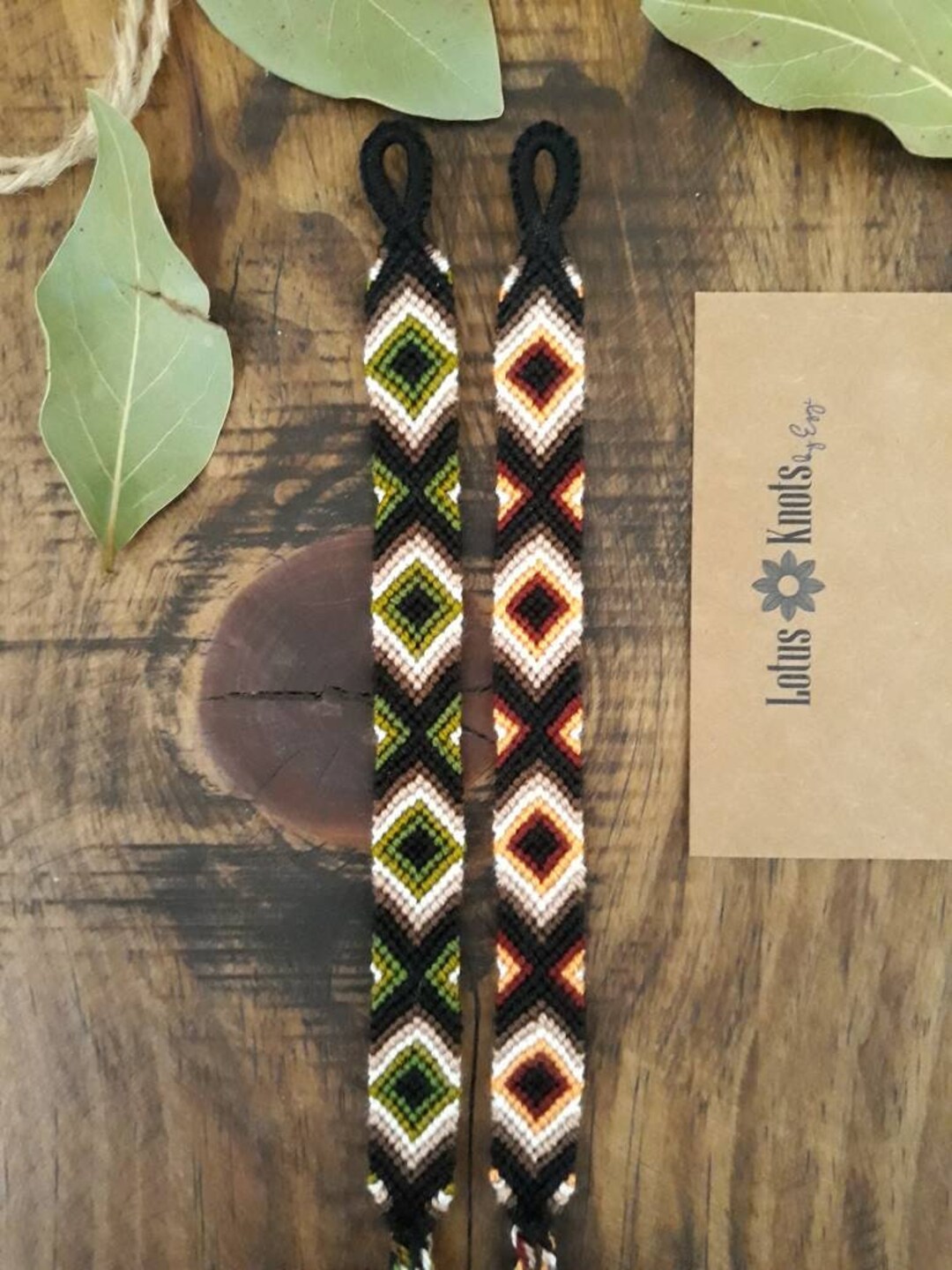 Handwoven Diamond Friendship Bracelet: Natural Colors, Ideal Gift for ...