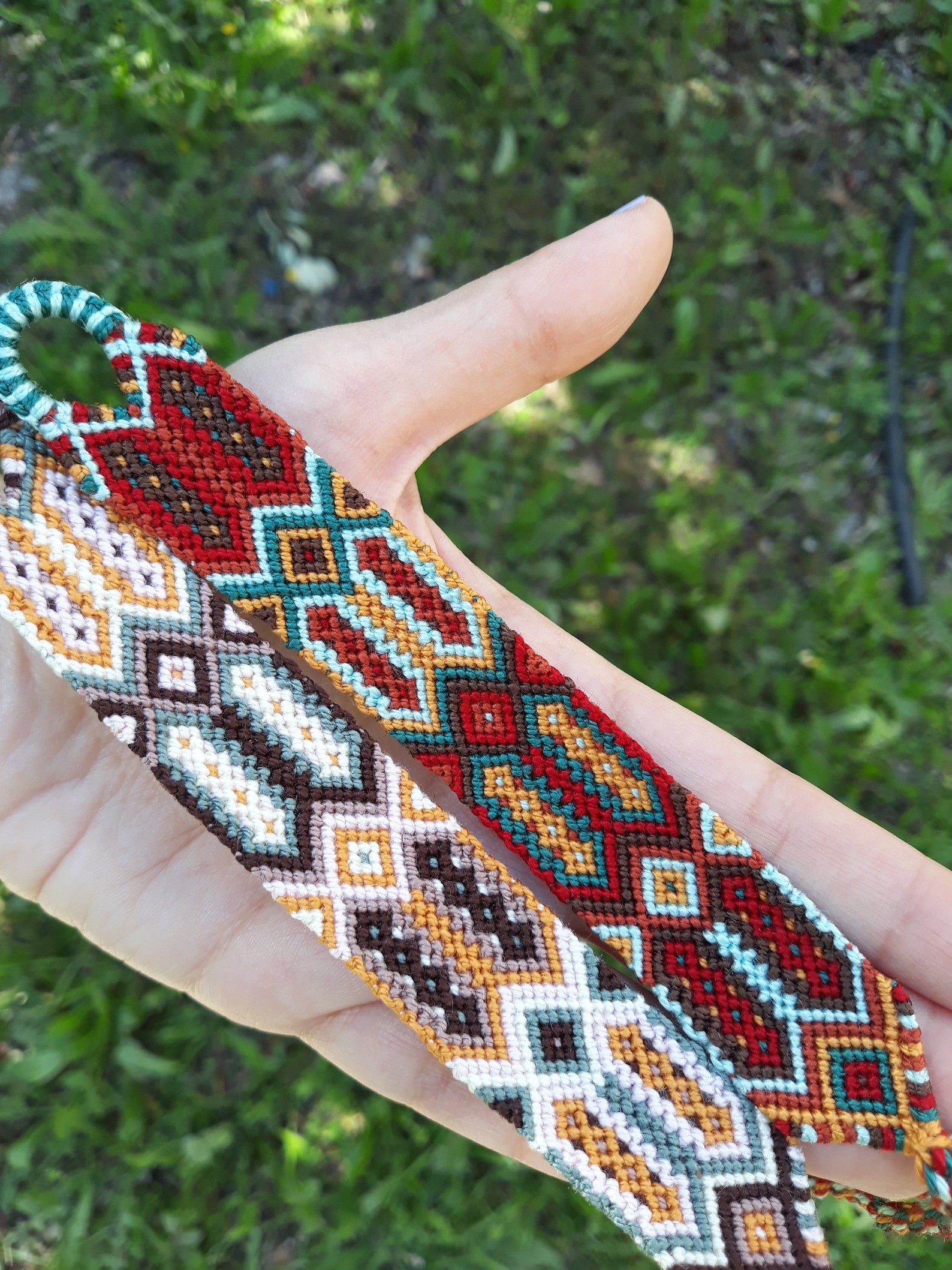 Wide Friendship Bracelet Woven Gift for Her, Him, Tribal Thick Bracelet ...