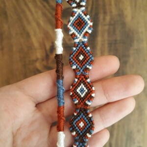 Set of 2 Handwoven Ethnic Tribal Friendship Bracelet With Boho Colors ...