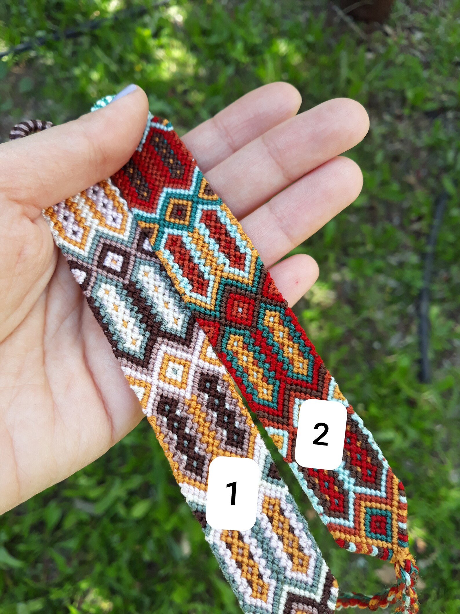 Wide Friendship Bracelet Woven Gift for Her, Him, Tribal Thick Bracelet ...