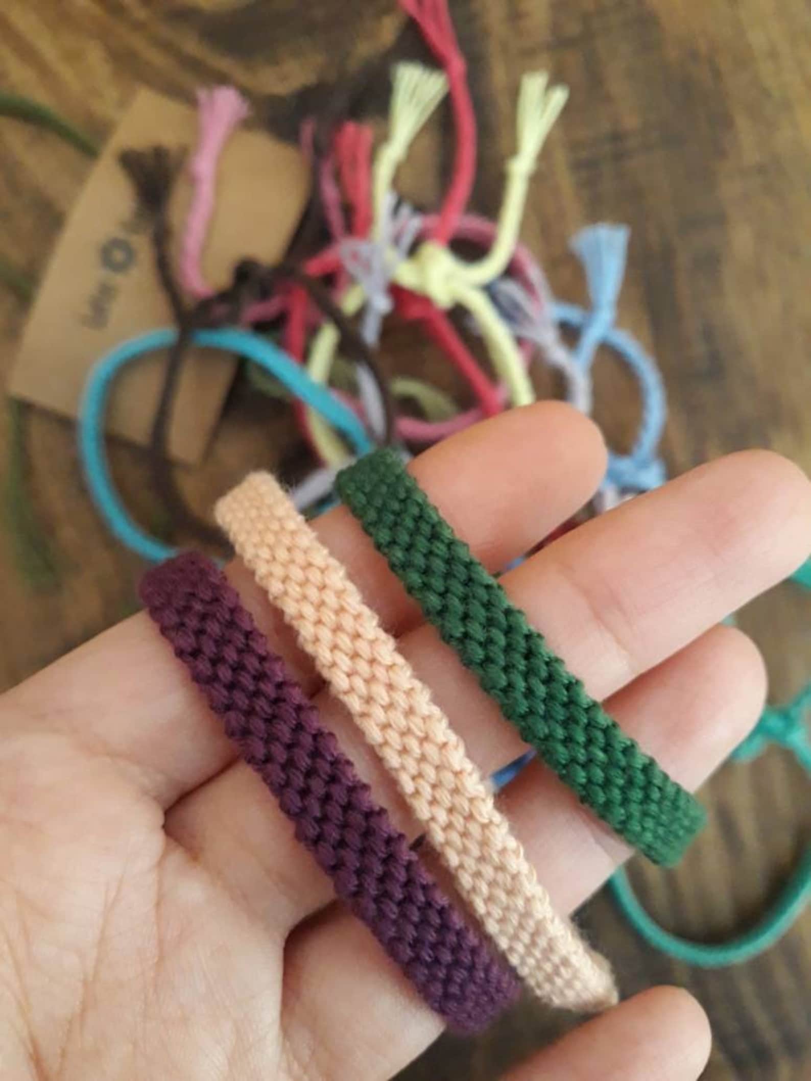 Set of 3 Thin Woven Friendship Bracelet Pack, Stackable VSCO Bracelet ...