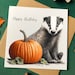 Badger Birthday Card Personalised, Sweet Birthday Card, Floral Birthday ...